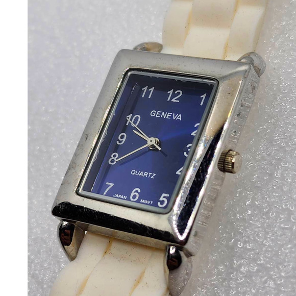 Geneva | Accessories | 26mm Tank Solid Fixed Lugs Blue Dial Silver ...